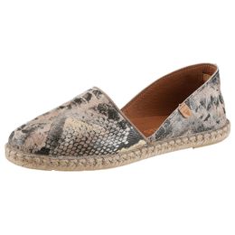Espadrille VERBENAS "CARMEN", Damen, Gr. 42, schlangendruck, Leder, Reptilienpr&auml;gung, Schuhe Espadrille, Slipper, Schlupfschuh, Sommerschuh, Urlaubschuh in Reptil-Optik