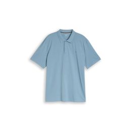 Tom Tailor Herren Plus Size - Piqu&eacute; Poloshirt mit Logo-Stickerei, blau, Uni, Gr. 4XL