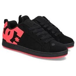 Sneaker DC Shoes "Court Graffik", Damen, Gr. 8(39), schwarz (schwarz, hot pink), Obermaterial:55, 91% Leder, 38, 75% Synthetik, 5, 34% Microfaser;, Schuhe Sneaker
