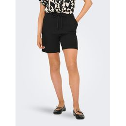 Shorts Only "ONLSIESTA MW PULL-UP LIN BL SHORTS NOOS", Damen, Gr. M, N-Gr, schwarz, Jersey, Obermaterial: 80% Viskose, 20% Leinen, unifarben, loose fit kniefrei, Hosen Shorts, loose fit, Jersey, Viskosemischung, elastischer Bund, unifarben
