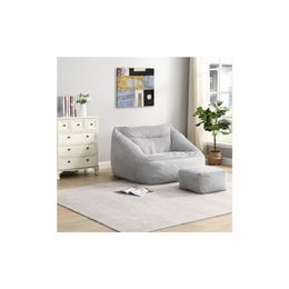 Home Deluxe Sitzsack mit Hocker COZY - Hellgrau