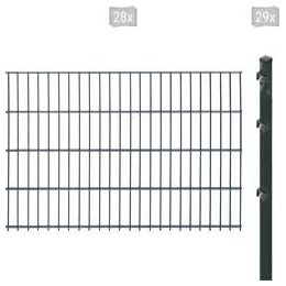 Doppelstabmattenzaun Arvotec "ESSENTIAL 83 zum Einbetonieren", grau (anthrazit), H:83cm, Kunststoff, Stahl, Zaunelemente, Zaunh&ouml;he 83 cm, Zaunl&auml;nge 2 - 60 m