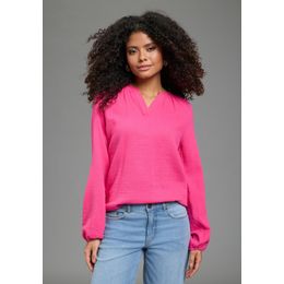 Schlupfbluse Laura Scott, Damen, Gr. 44, pink, Web, Obermaterial: 100% Baumwolle, unifarben, Blusen Schlupfbluse, feminin geschnitten, aus Baumwolle, unifarben