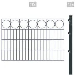 Doppelstabmattenzaun Arvotec "ESSENTIAL 80 zum Einbetonieren "Ring" mit Zierleiste", grau (anthrazit), H:80cm, Kunststoff, Stahl, Zaunelemente, Zaunh&ouml;he 80 cm, Zaunl&auml;nge 2 - 60 m