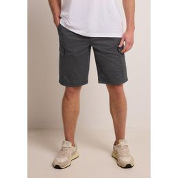 Bermudas Street One MEN, Herren, Gr. 31, industrial grau, Web, 98% Baumwolle, 2% Elasthan, unifarben, regular fit kurz, Hosen Bermudas, Middle Waist