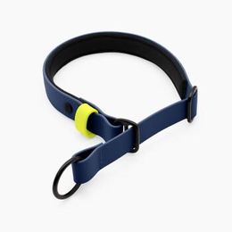 THE DOG IDEA Zugstopp Halsband Navy neon gelb S