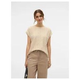 V&eacute;ro Moda T-Shirt VERO MODA "VMMAYA AVA SS TOP JRS VO", Damen, Gr. M, beige (birch), Jersey, Obermaterial: 95% Polyester, 5% Elasthan, unifarben, regular fit normal, Rundhals, Shirts T-Shirt, Materialmix, regular fit