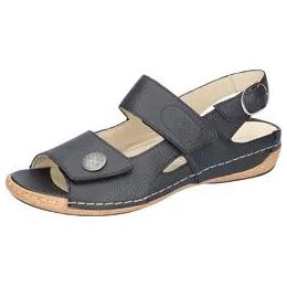 Waldl&auml;ufer Sandale WALDL&Auml;UFER "HELIETT", Damen, Gr. 6,5, blau (dunkelblau), Nappaleder, Schuhe Sandale, Sommerschuh, Sandalette, Keilabsatz, mit Klettverschl&uuml;ssen, H-Weite