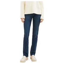 Straight-Jeans Tom Tailor "Alexa - Straight", Damen, Gr. 28, L&auml;nge 34, blau (schwarz stone wash denim), Denim/Jeans, Obermaterial: 98% Baumwolle, 2% Elasthan. Futter: 65% Baumwolle, 35% Polyester, gerade lang, Jeans Straight-Jeans, in 5-Pocket-Form, Topseller