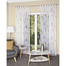 Vorhang Home Wohnideen "PAOLO" Gr. 2, gelb, B:140cm H:175cm, Voile, Polyester, Gardinen, Schlaufenschal bedruckt