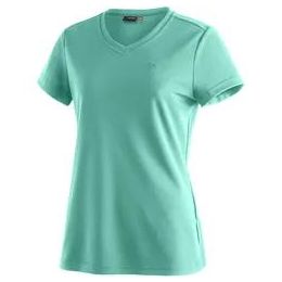T-Shirt Maier Sports "Trudy", Damen, Gr. 38, hellmint, 100% Polyester, Rundhals, Shirts T-Shirt, Damen Kurzarmshirt, leichtes Sommer Funktionsshirt, V-Ausschnitt