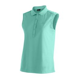 Poloshirt Maier Sports "Ulrike sleeveless", Damen, Gr. 50, hellmint, 100% Polyester, Shirts, Damen Polo, leichtes Shirt, &auml;rmelloses Funktionsshirt, Regular Fit