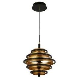 Searchlight LED-H&auml;ngeleuchte "H&auml;ngeleuchte Hive, 1-flammig", schwarz (matt schwarz, gold und poliertes messing), 1, &Oslash; 40cm H: 44cm, 1 Stk., Leuchten, Warme Atmosph&auml;re