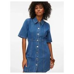 V&eacute;ro Moda Jeanskleid VERO MODA "VMDAISY 2/4 SHORT DENIM DRESS NOOS", Damen, Gr. XL, N-Gr, medium blau denim, Denim/Jeans, Obermaterial: 100% Baumwolle, unifarben, kurz, Kleider, Baumwolle
