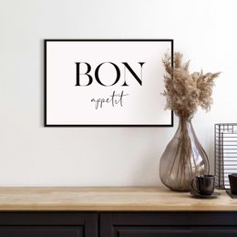 Bild mit Rahmen Reinders "Bon Appetit", schwarz (farbe bild(er): schwarz), B:30cm H:20cm T:1,6cm, Holzwerkstoff, Bilder