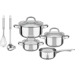 Topf-Set GSW "Montreal", silber (silberfarben), T&ouml;pfe, inkl. aller Kochutensilien die eine Haushaltsk&uuml;che ben&ouml;tigt, Induktion