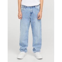 Jack & Jones Relax-fit-Jeans JACK & JONES JUNIOR "JJICHRIS sitzt bequem und ist ideal f&uuml;r den Alltag", Jungen, Gr. 158, N-Gr, blau (blau denim), Denim/Jeans, Obermaterial: 100% Baumwolle, unifarben, relaxed fit kn&ouml;chellang, Jeans, Abriebeffekte, modisch, relaxed fit, Denim, Topseller