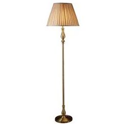 Searchlight Stehlampe "Flemish Floor Lamp- Antique Brass Pleated Shade", antikmessing, 1, &Oslash; 40,5cm H: 164cm, 1 Stk., Leuchten, Stehlampe