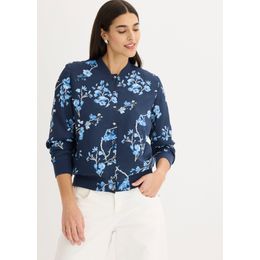 bonprix Kurzer Blouson, blau, Gr.36, Aparte Jacke mit Druckkn&ouml;pfen