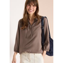 Langarmbluse Cecil, Damen, Gr. L (42), urban taupe, Stoff, 100% Viskose, unifarben, klassisch normal, Rundhals, elastischer Bund, Blusen, aus softer Viskose