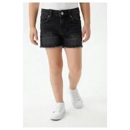 Jeansshorts KIDS Only "KOGROBYN EX VINT DNM SHORTS AZG529 NOOS", M&auml;dchen, Gr. 116, N-Gr, schwarz (washed schwarz), Denim/Jeans, Obermaterial: 99% Baumwolle, 1% Elasthan, unifarben, regular fit ca. Mitte Oberschenkel, Jeans Jeansshorts