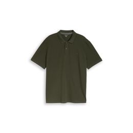 Tom Tailor Herren Plus Size - Piqu&eacute; Poloshirt mit Logo-Stickerei, gr&uuml;n, Uni, Gr. 4XL
