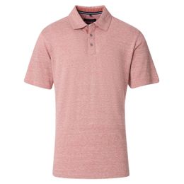 Poloshirt Casamoda "Casamoda Polo-Shirt uni", Herren, Gr. L, rosa (rosarot), 70% Baumwolle, 30% Leinen, Shirts