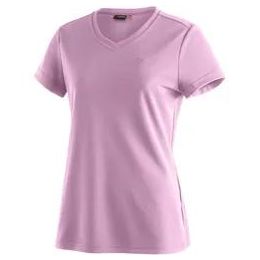 T-Shirt Maier Sports "Trudy", Damen, Gr. 40, blassrosa, 100% Polyester, Rundhals, Shirts T-Shirt, Damen Kurzarmshirt, leichtes Sommer Funktionsshirt, V-Ausschnitt
