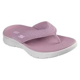 Zehentrenner Skechers "GO WALK FLEX SANDAL", Damen, Gr. 40, lila (mauve), Textil, Strukturmuster, unifarben, Schuhe Zehentrenner, Badeschuh, Strandschuh, Sommerschuh mit Goga Mat Fu&szlig;bett, Topseller