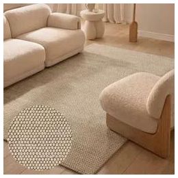Wollteppich Ted Baker "Diana", hellbeige, B:200cm H:16mm L:300cm, Oberfl&auml;che: 100% Wolle. R&uuml;ckseite: 100% Wolle, Teppiche, Wolle, Natur, Handgemacht, Wohnzimmer, Esszimmer, Schlafzimmer, Skandi