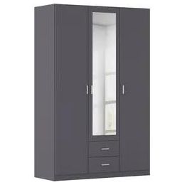 Kleiderschrank Rauch "Schrank Garderobe Ankleide GAMMA Breiten 91/136/181/226/271/315/360 cm", graumetallic, griffe alu, B:136cm H:210cm T:54cm, Holzwerkstoff, Schr&auml;nke, Kleiderschrank, verschiedene Griff-Varianten, mit Spiegel TOPSELLER MADE IN GERMANY, Topseller