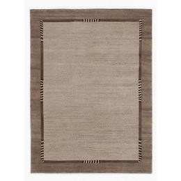 Wollteppich OCI DIE TEPPICHMARKE "Jowea Emotion" Gr. 1, grau (hellgrau), B:70cm H:9mm L:140cm, Wolle, Teppiche, reine Wolle, handgekn&uuml;pft, Wohnzimmer