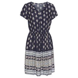 Vivance By Lascana Kleid Damen Gr&ouml;&szlig;e 34 navy / sepia / hellgrau / offwhite Sommerkleid