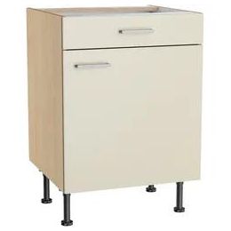 Unterschrank KOCHSTATION "KS-Lucy", stain, eiche hell, B:60cm H:87cm T:58,1cm, Schr&auml;nke, Unterschrank, Breite 60 cm, h&ouml;henverstellbare F&uuml;&szlig;e, Soft-Close