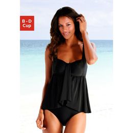 Lascana Damen Lascana Badeanzug mit gerafftem Oberteil und Shaping-Effekt schwarz 54, Cup C