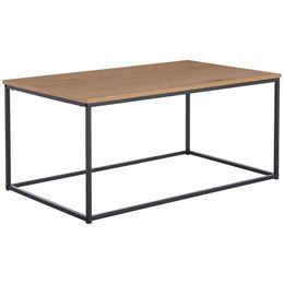Mid.you Couchtisch, Schwarz, Eiche, Metall, Holzwerkstoff, rechteckig, Flachrohr, 60x45x100 cm, Wohnzimmer, Wohnzimmertische, Couchtische