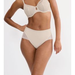 Slip Triumph "Comfort Contour Maxi", Damen, Gr. L, beige, Microtouch, Obermaterial: 59% Polyamid, 41% Elasthan, Unterhosen Slip, flache formende Spitze
