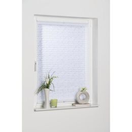 K-home Plissee &raquo;Capri&laquo; Lichtschutz ohne Bohren Ausbrennerstoff wei&szlig; Obermaterial: 100% Polyester 130cm, zweiseitig verschiebbar, 40cm