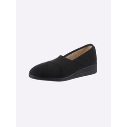 WITT Damen Slipper aus Textil, schwarz, Gr&ouml;&szlig;e 39
