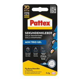 Pattex Sekundenkleber 'Mini Trio Gel' transparent 3 x 1 g
