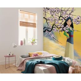 Kindertapete Komar "Disney Mulan Cherry Blossoms", gelb, B:200m H:250m, Vlies, Tapeten