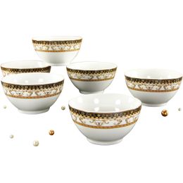M&uuml;slischale Creatable "Majestosa", wei&szlig;, &Oslash;:12cm, Porzellan, Sch&uuml;sseln, M&uuml;slischale, Salatschale, Snackschale, wei&szlig;, Dekor schwarz abgesetzt, &Oslash; 12 cm