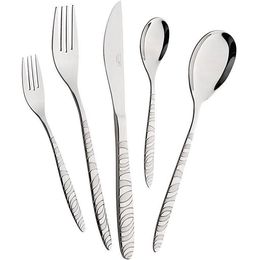 Besteck-Set Mulex "Long Beach", silber (edelstahlfarben), 60 Stk., Edelstahl 18/0, Essbesteck-Sets, teilsatiniert