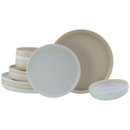 Teller-Set Creatable "Uno Toscana, Teller Set 12-tlg.", bunt, 12, Steinzeug, Geschirr-Sets, Puristische Formgebung, Inspiriert durch die Farben der Toscana