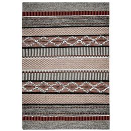 Teppich Pad "NOVA", rot, B:200cm H:5mm L:300cm, Baumwolle, Wolle, Teppiche, Teppich, handgewebt, reine Wolle, Wohnzimmer
