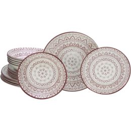 Teller-Set Creatable "Mexico, Teller Set 18-tlg", rot, 18 Stk., Steingut, Geschirr-Sets, Traditionelle Motive