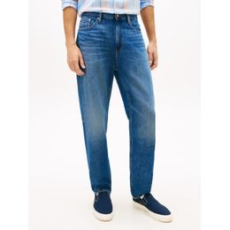 Straight-Jeans Tommy Jeans "SONNY REGULAR TAPERED", Herren, Gr. 34, L&auml;nge 32, denim schwarz, Denim/Jeans, Obermaterial: 100% Baumwolle, unifarben, regular fit lang, Jeans Straight-Jeans, Regular fit mit Taschen
