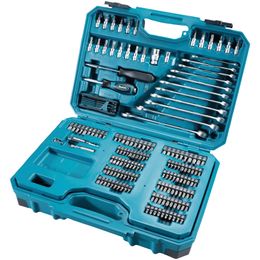Werkzeugset Makita "E-10883", blau (t&uuml;rkis), Werkzeugsets, f&uuml;r Werkstatt, Montage, Baustellenfahrzeuge, uvm., inkl. Koffer