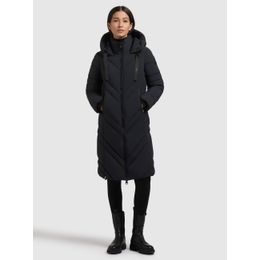 Steppmantel Khujo "BIBB", Damen, Gr. XS, port blau, 100% Polyester, unifarben, regular fit, eingesetzt elastischer Bund mit Windstopper, M&auml;ntel Steppmantel