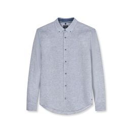 Langarmhemd OLYMP "OLYMP Casual, regular fit, Button-down", Herren, Gr. L, Normaler Arm, royal, 100% Leinen, Hemden